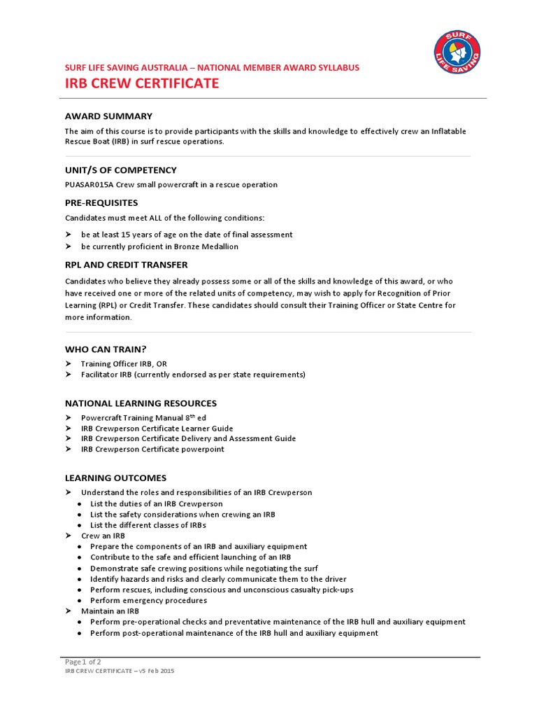 Training Requirements and Assessment Procedures for Obtaining an ...