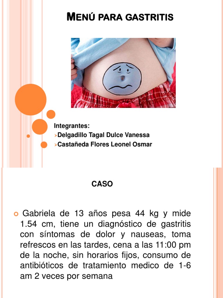 Menú para Gastritis | PDF | Comida y bebida | Alimentos