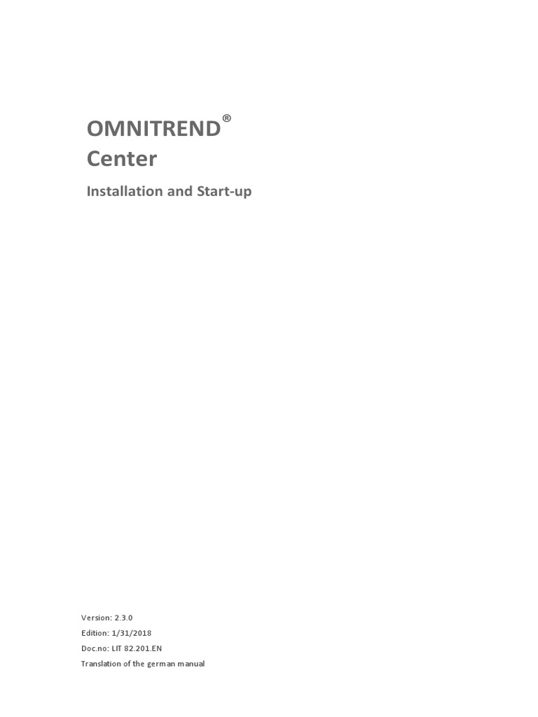 OMNITREND Center Installation LIT 82.201 012018 en | PDF | Microsoft ...