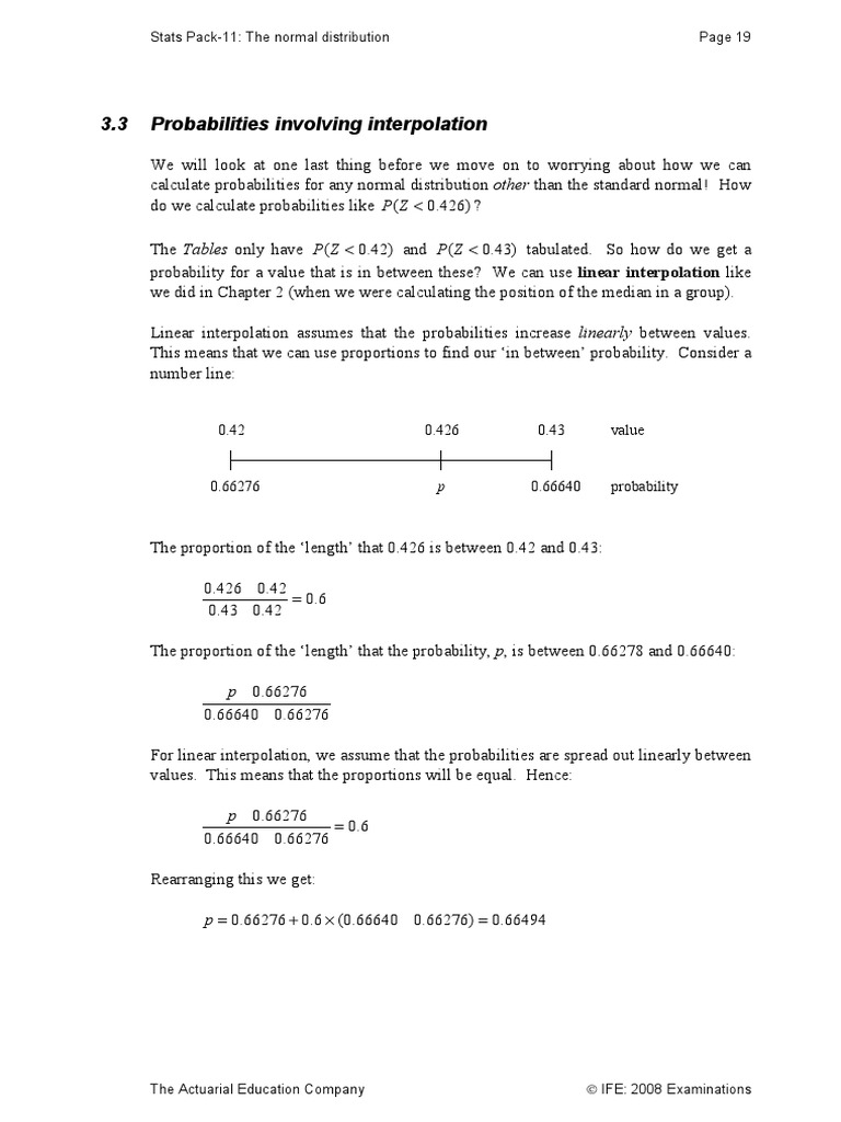 Interpolation in Normal Distribution Stats | PDF | Interpolation | Analysis