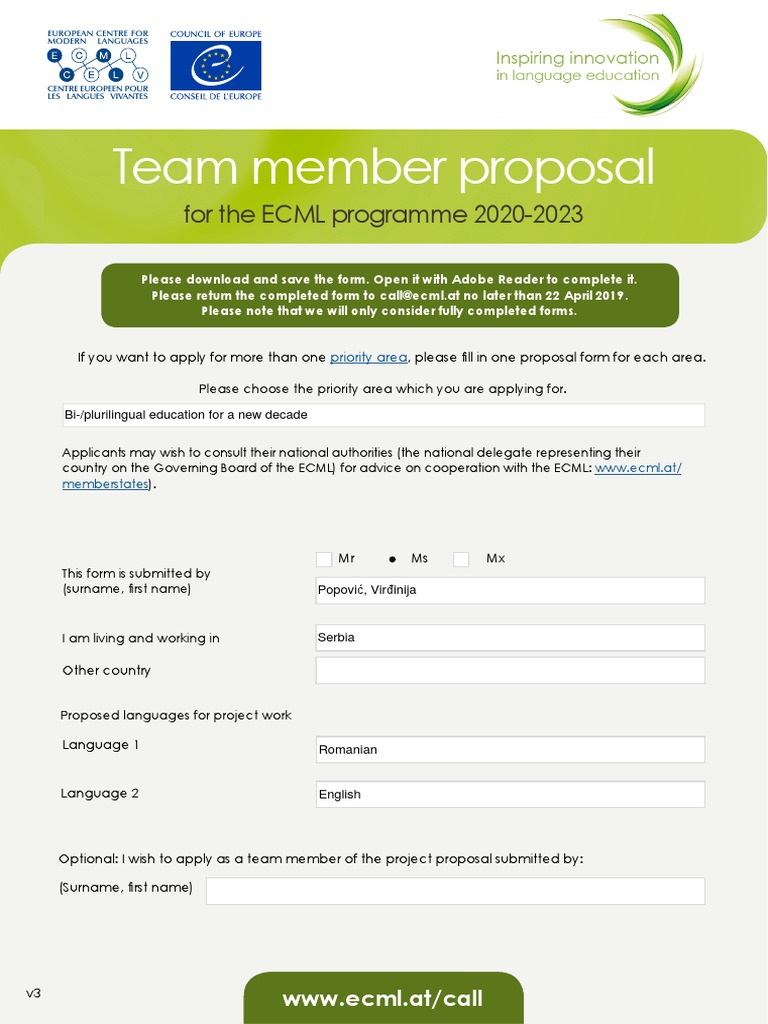 Proposal Template Team EN PDF | PDF | Cross Cultural Communication ...