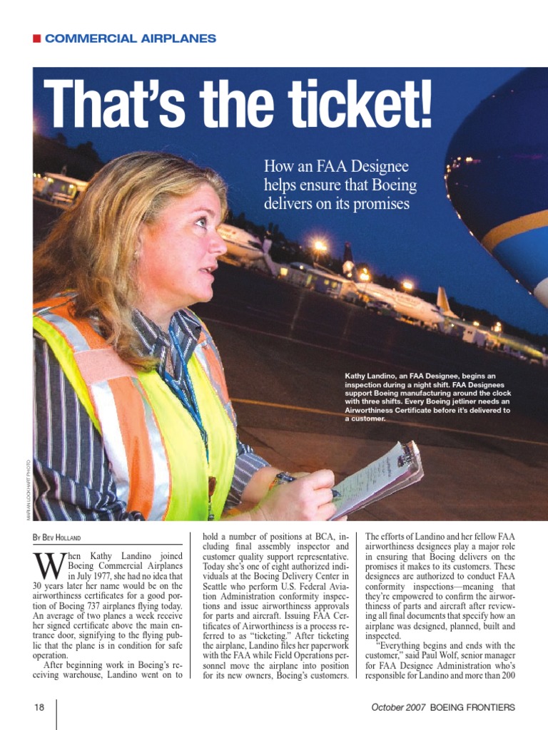 That's The Ticket!: How An FAA Designee Helps Ensure That Boeing ...
