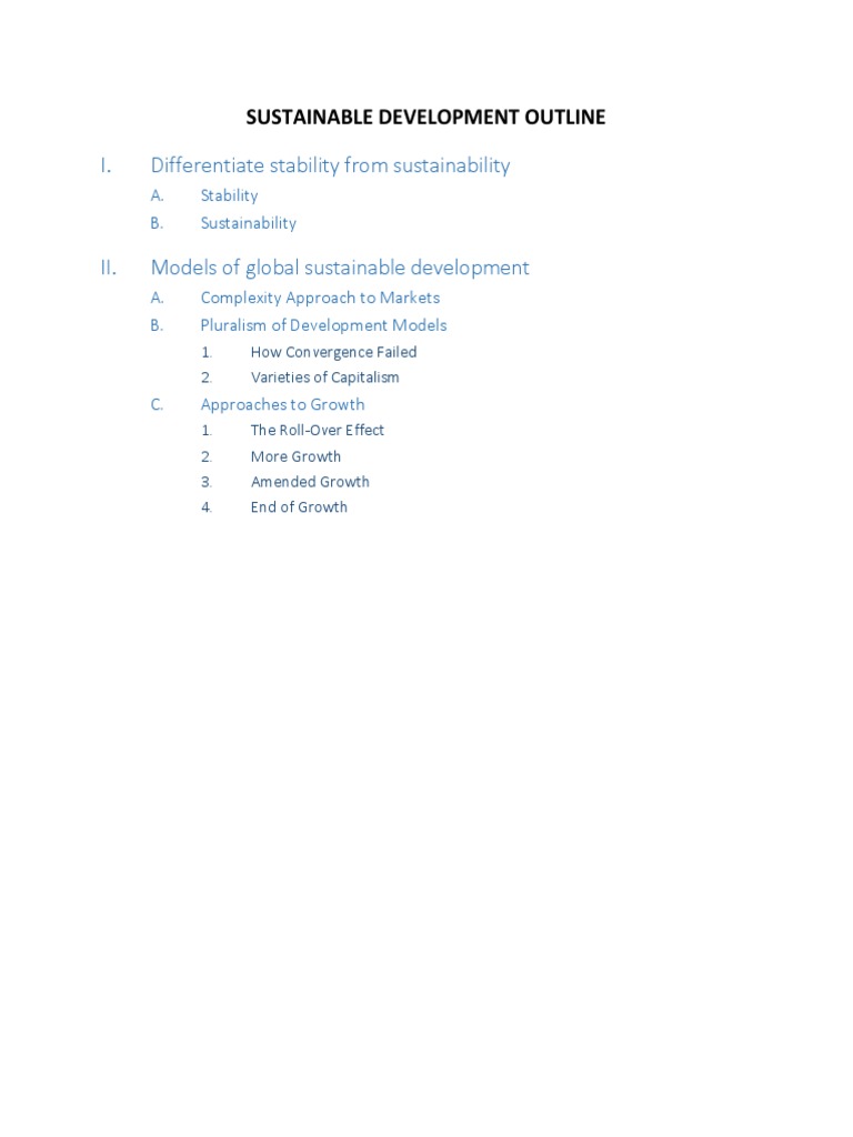 Sustainable Development Outline | PDF