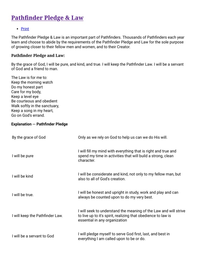 Pledge & Law - PathfindersOnline | Download Free PDF | Religious ...