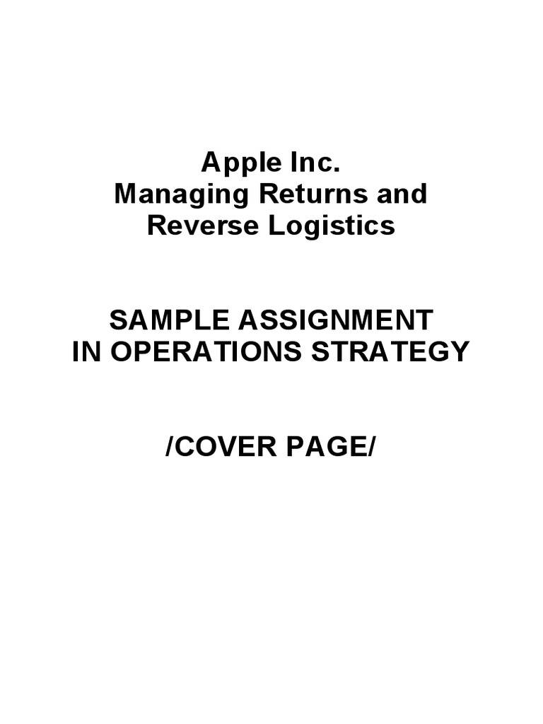 Apple Inc. Managing Returns and Reverse PDF | PDF | Supply Chain ...