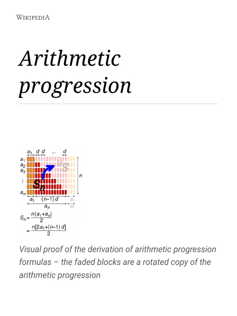 Arithmetic Progression - Wikipedia PDF | PDF | Mathematical Objects ...