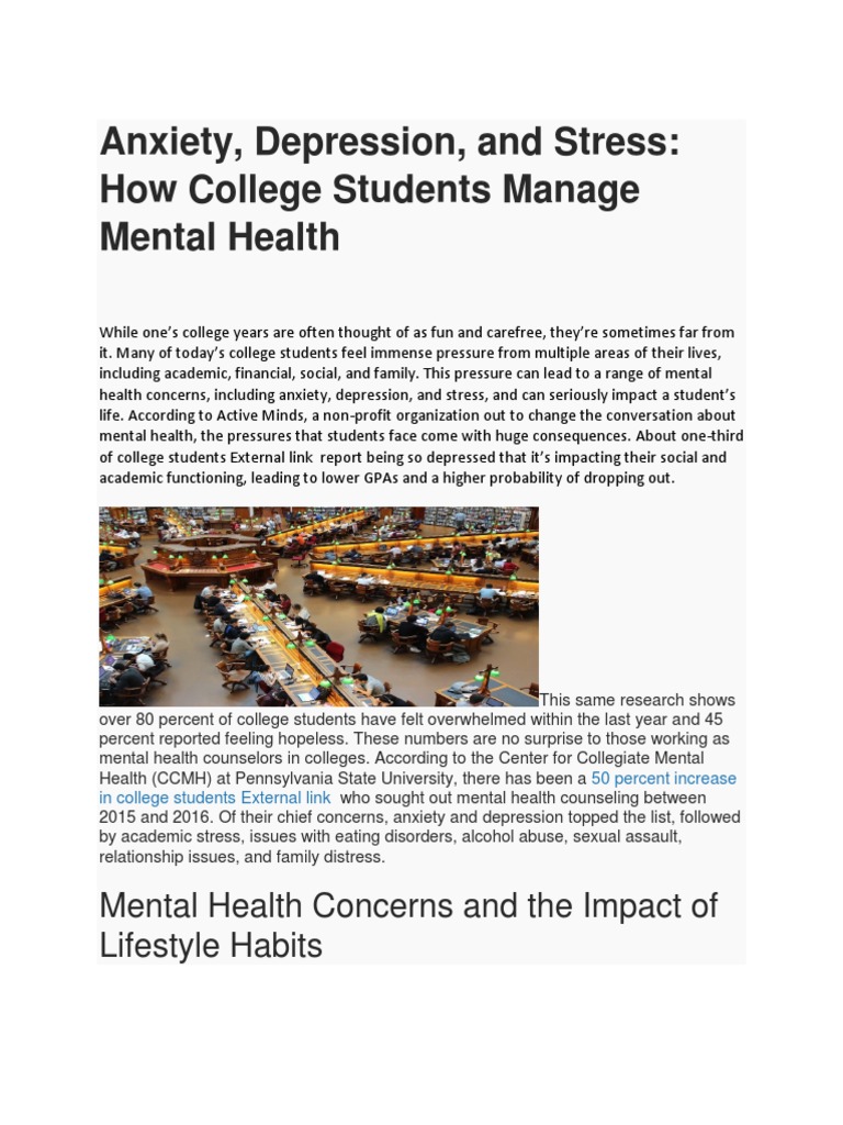 Anxiety, Depression, and Stress: How College Students Manage Mental ...