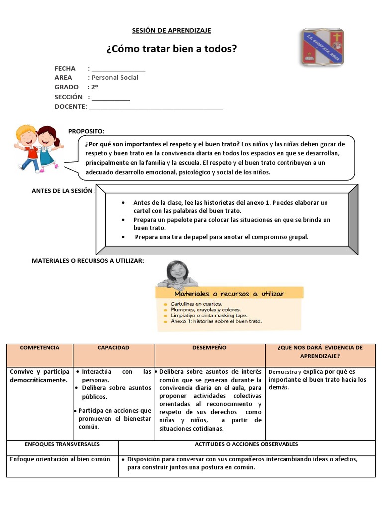 Respeto y buen trato | PDF | Salón de clases | Aprendizaje
