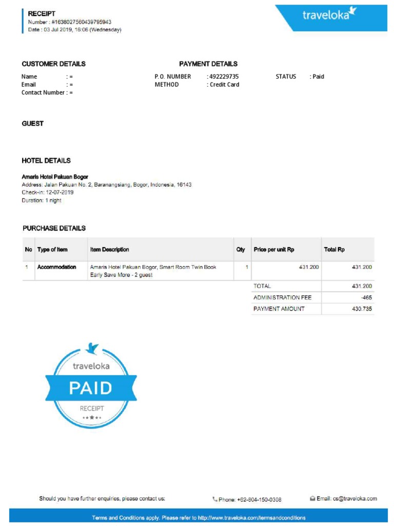 Name: P.O. Number: 492229735 Status: Paid Email: Method: Credit Card ...