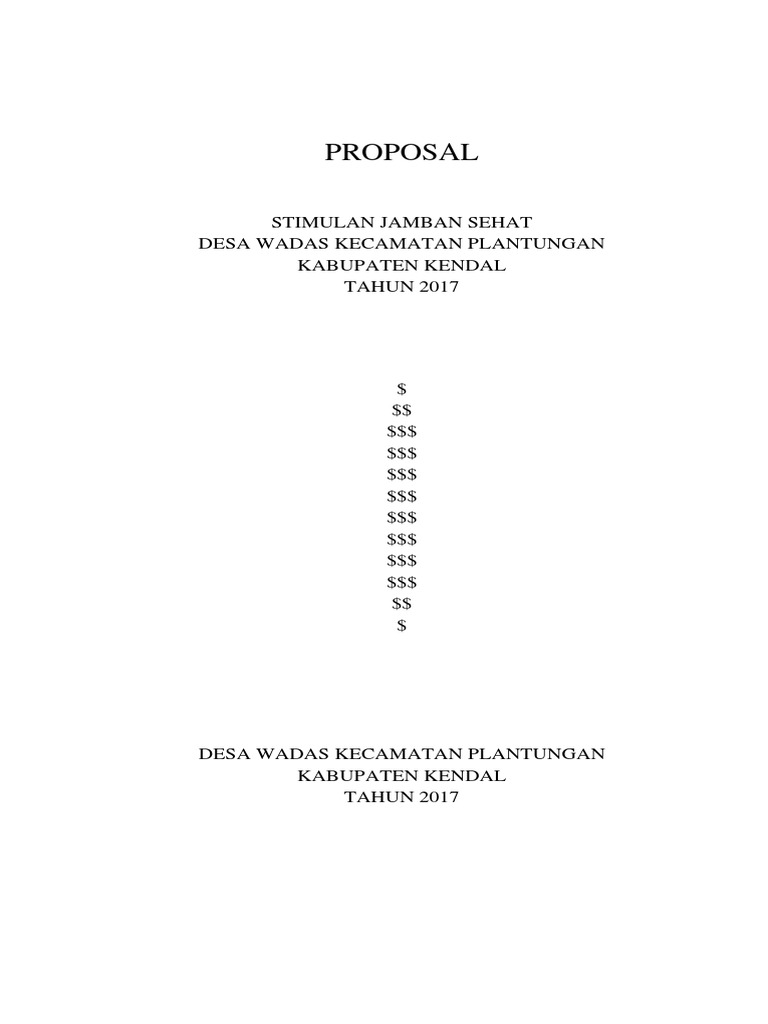 Proposal Jamban Sehat Desa Wonodadi | PDF | Kesehatan Holistik | Gaya Hidup
