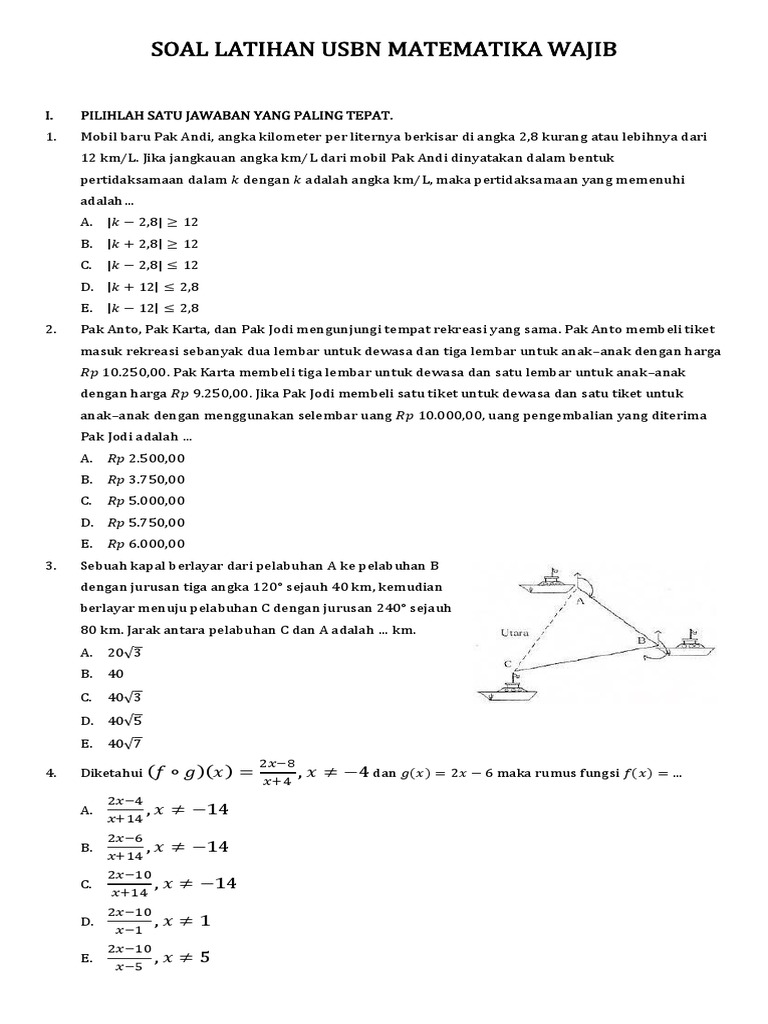 Soal Latihan USBN Matematika | PDF | Metode & Bahan Ajar