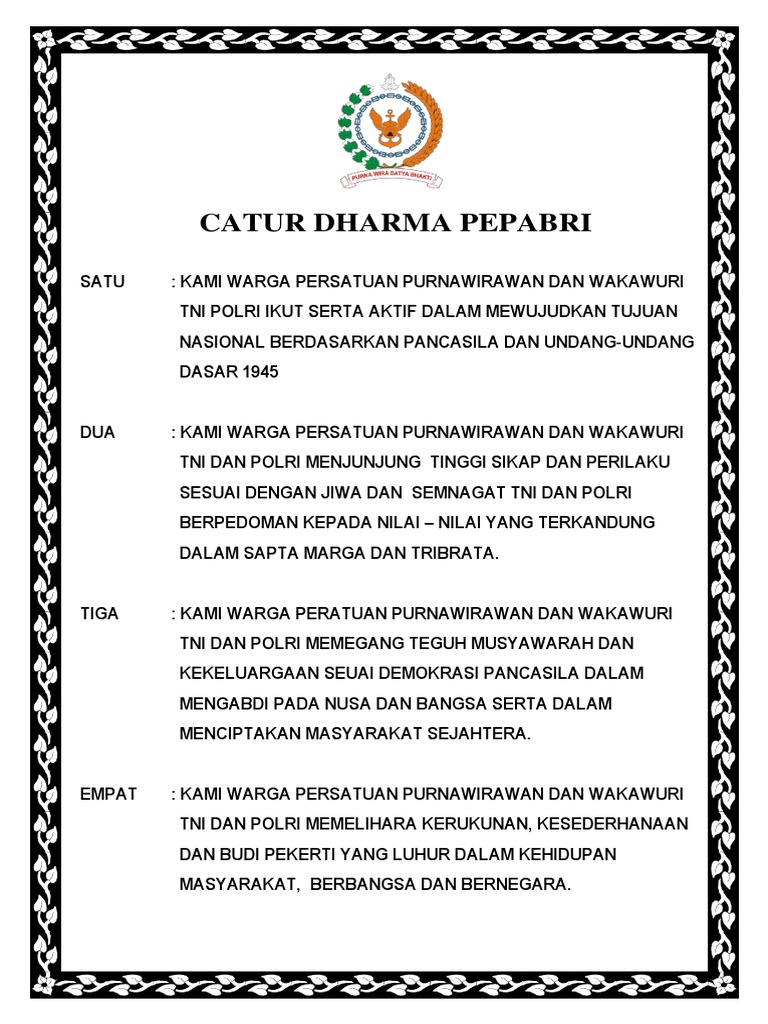Catur Dharma Pepabri | PDF