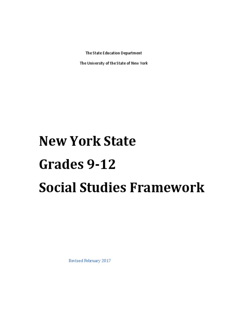 New York State Grades 9-12 Social Studies Framework | PDF ...