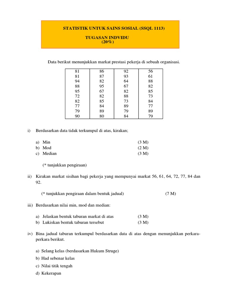 Tugasan Individu SSQL 1113 Ja191 | PDF