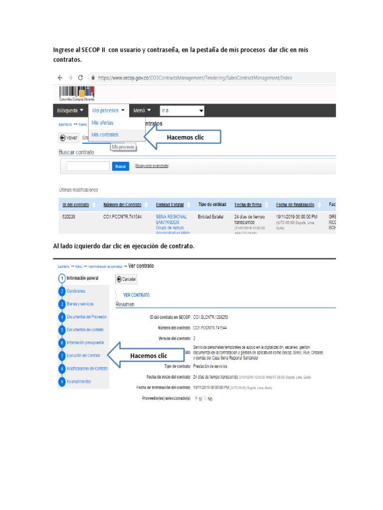Instructivo Cargar Cuenta Secop II | PDF