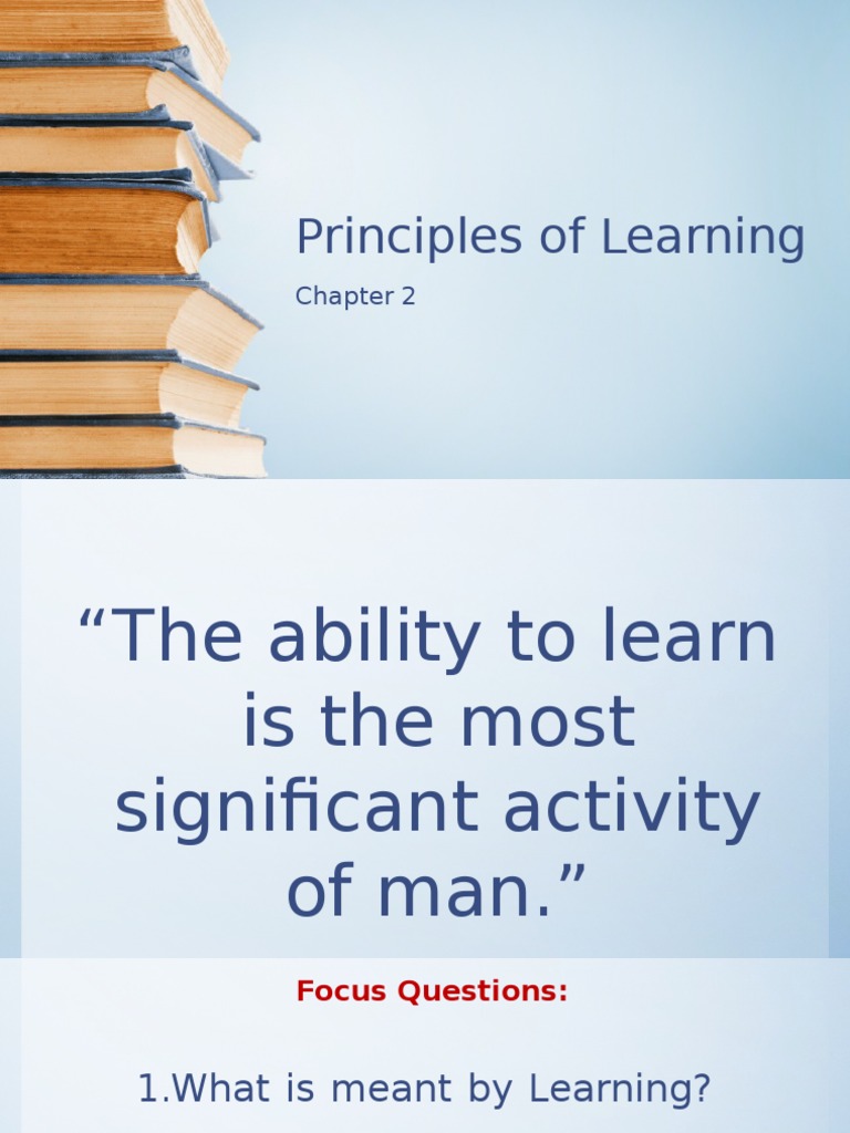 2 Principles of Learning | PDF | Neuropsychology | Cognition