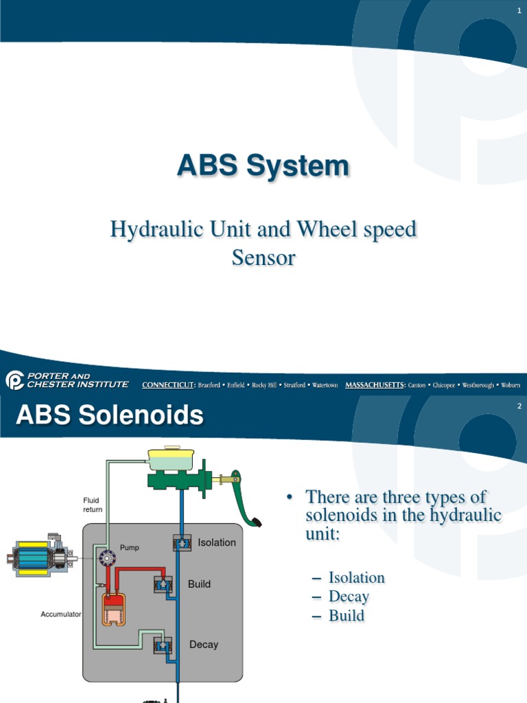 ABS System: Hydraulic Unit and Wheel Speed Sensor | PDF | Anti Lock ...
