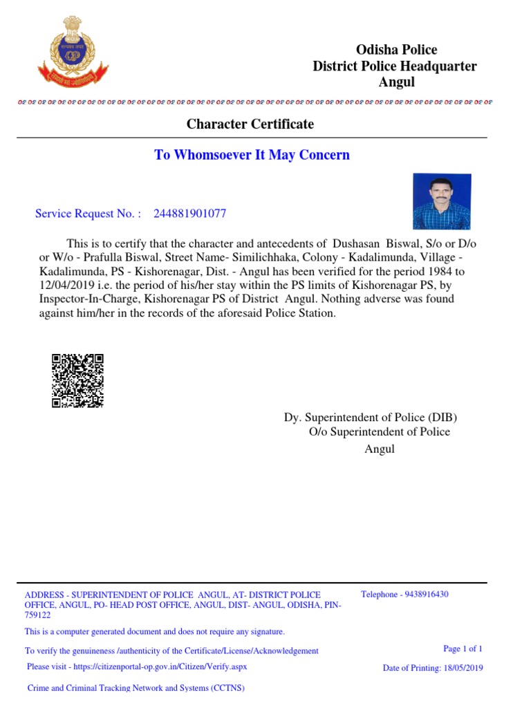 CharacterCertificate Dushasan | PDF