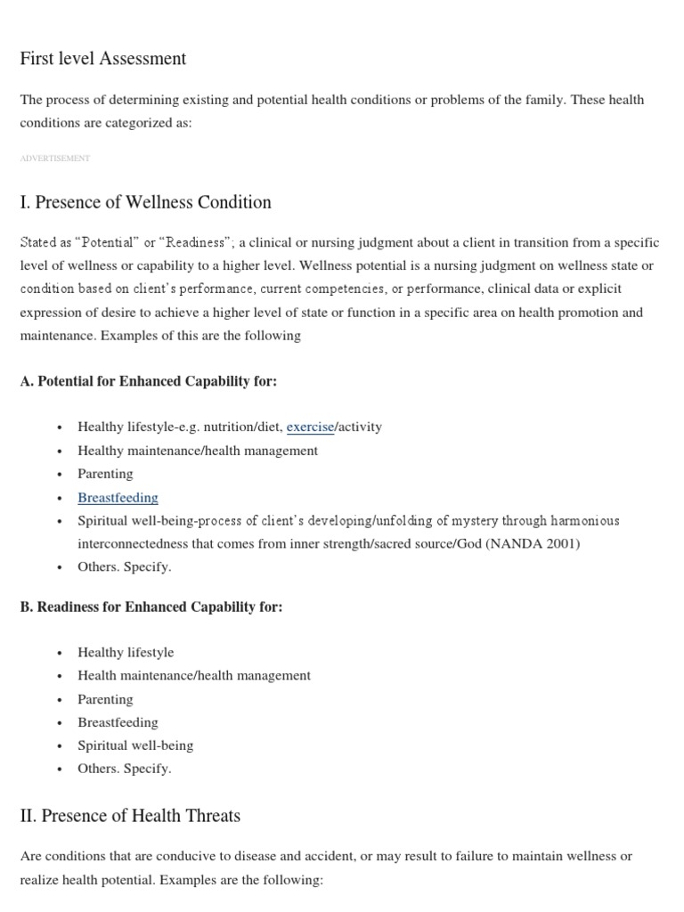 First Level Assessment | PDF | Breastfeeding | Health Care