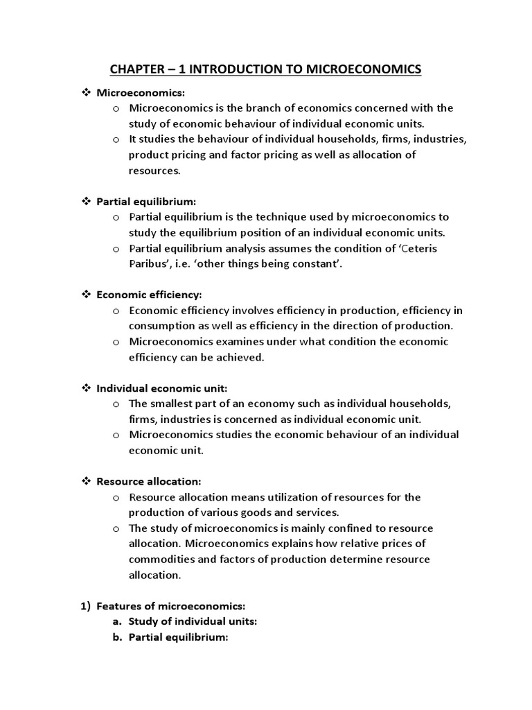 Chapter - 1 Introduction To Micro-Economics | PDF | Microeconomics ...
