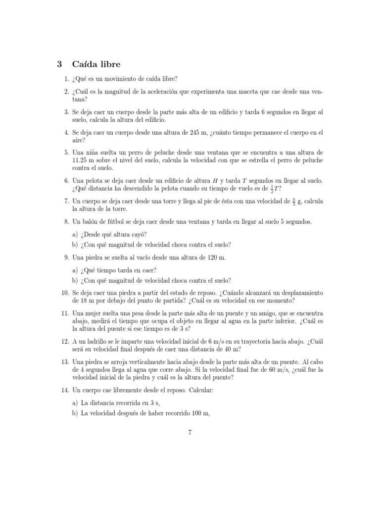 Problemas Propuestos de F Sica (2) - Páginas-7-12 | PDF | Pelota | Velocidad