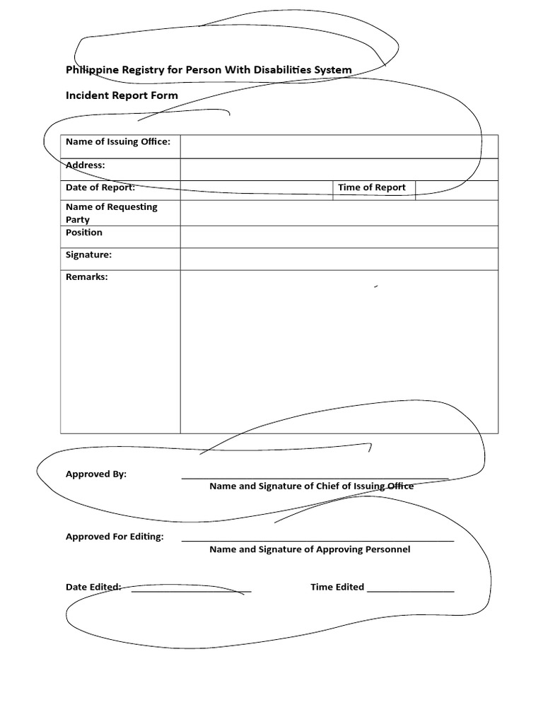 Philippine Registry For Person With Disabilities System Incident Report ...