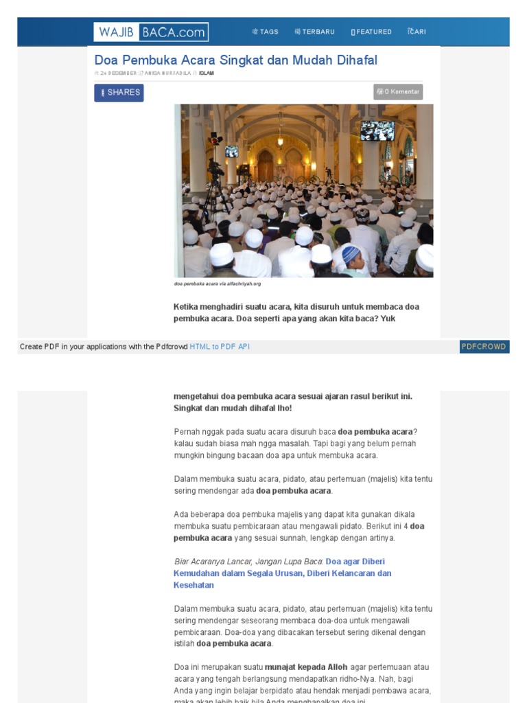 Doa Pembuka Acara | PDF | Pengembangan Diri