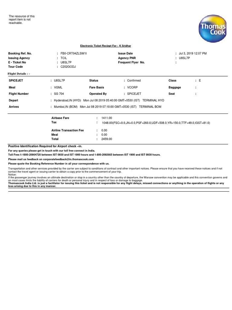 Flight Details: - : The Resource of This Report Item Is Not Reachable ...