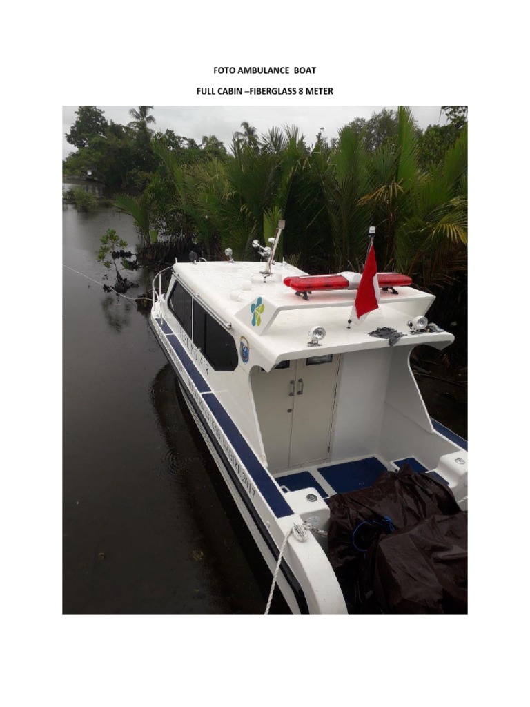 8m Fiberglass Ambulance Boat Design | PDF