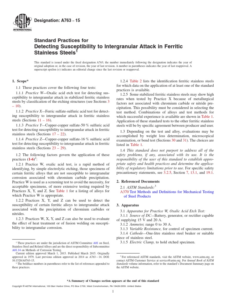 A763 15 Standard Practices For Detecting PDF | PDF