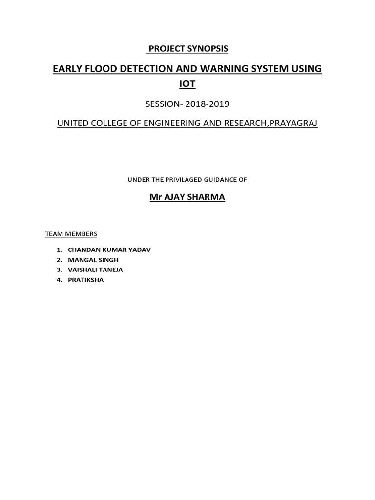 Early Flood Detection and Warning System Using IOT | PDF | Ultrasound ...