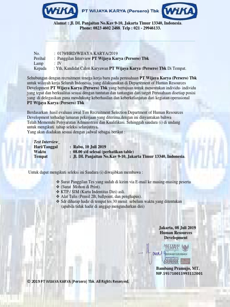 PT Wijaya Karya (Persero) TBK - JKT | PDF