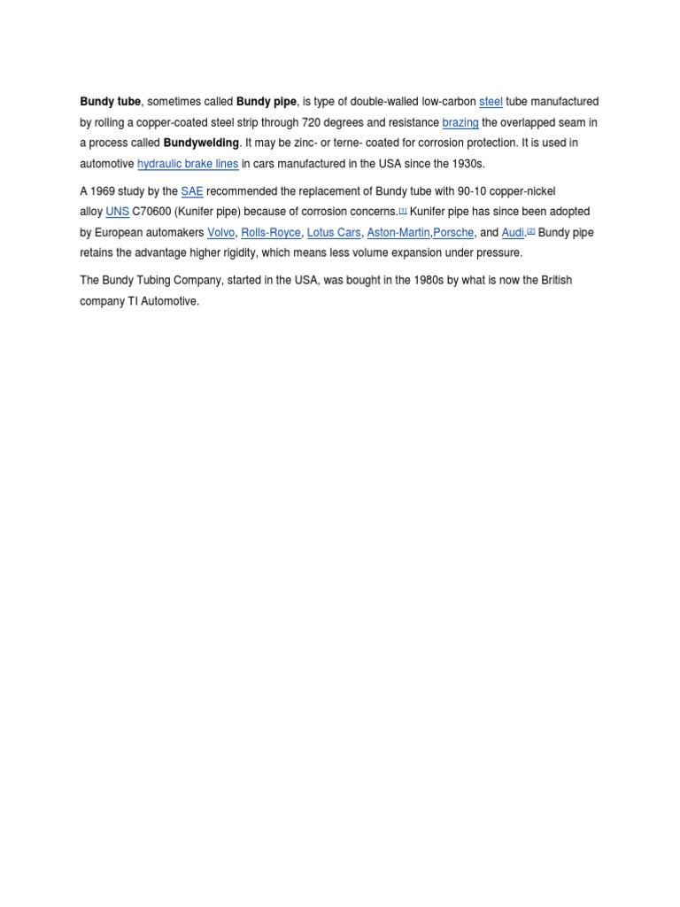 A History of Bundy Tube: From Early Automotive Hydraulic Systems to ...