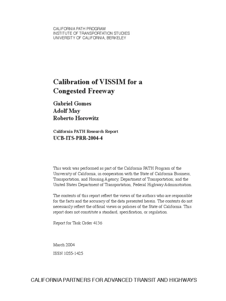 Calibration of Vissim For Free Highway | PDF | Traffic Congestion | Traffic