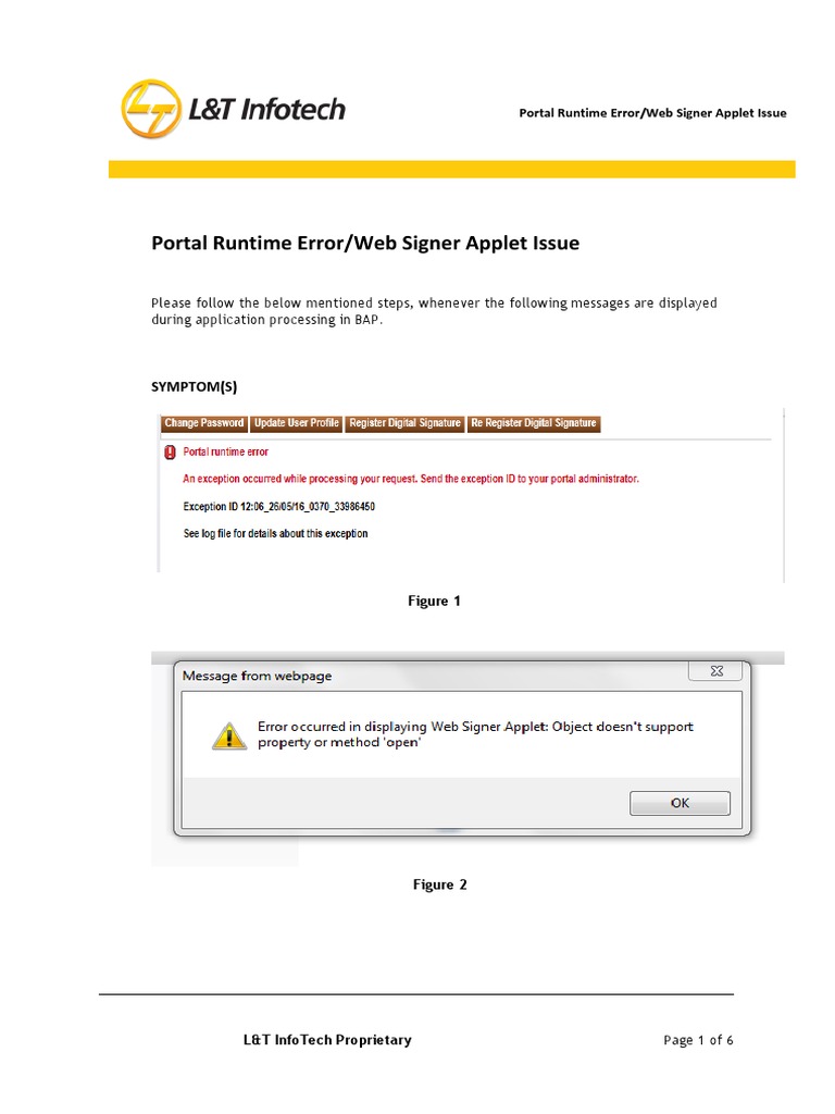 Security Settings For IRDAI BAP Portal (Portal Runtime Error) | PDF ...
