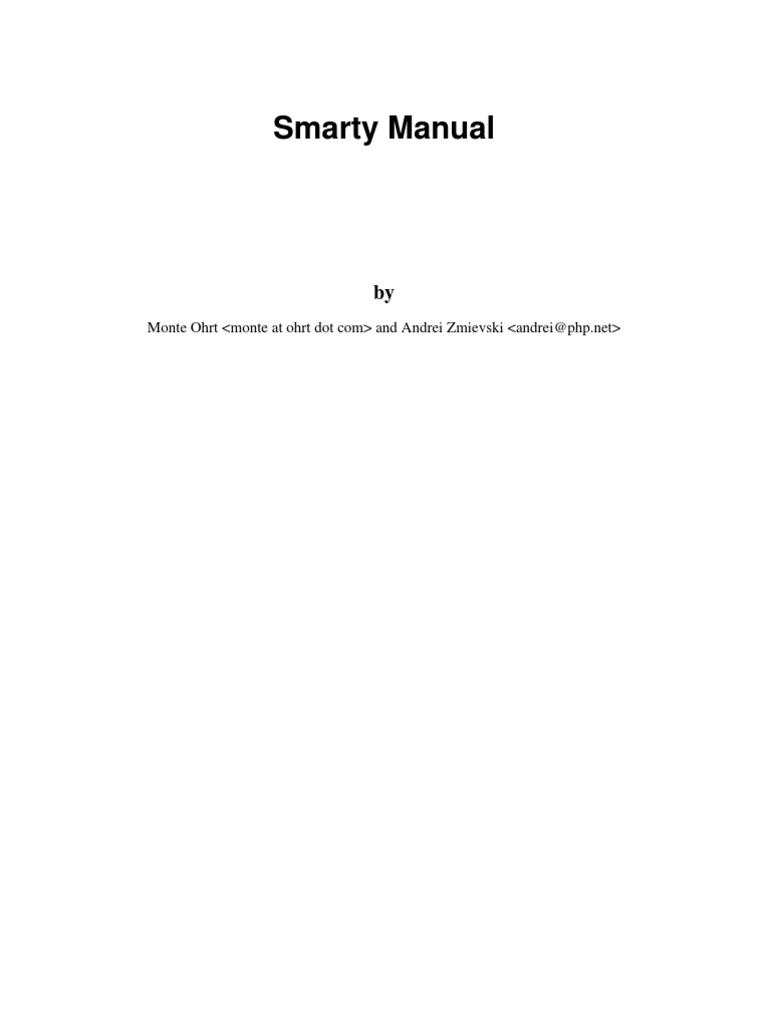 Php Smarty Smarty Manual Pdf Php Html Element