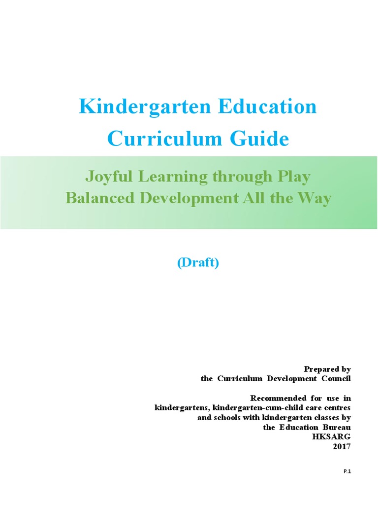 A Blueprint for Joyful Learning: The Kindergarten Education Curriculum ...