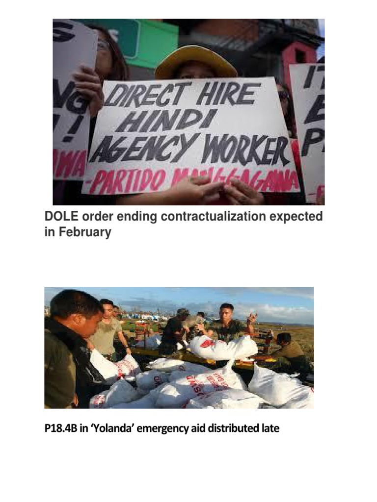 DOLE Order Ending Contractualization Expected in February | PDF