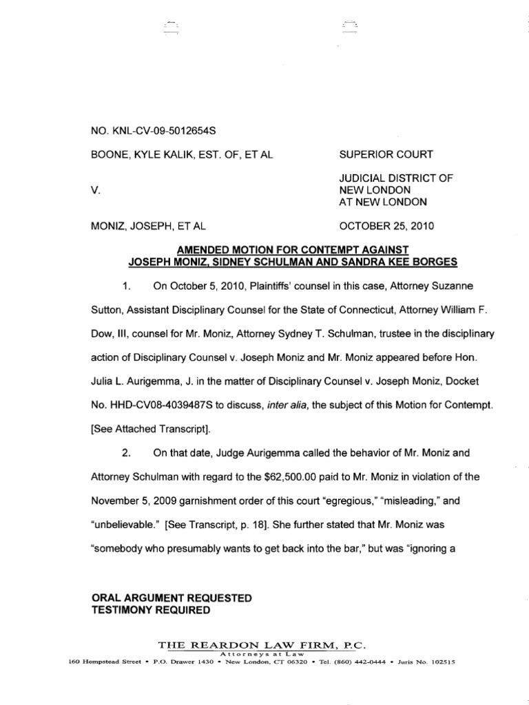 Contempt Motion | PDF | Contempt Of Court | Judge