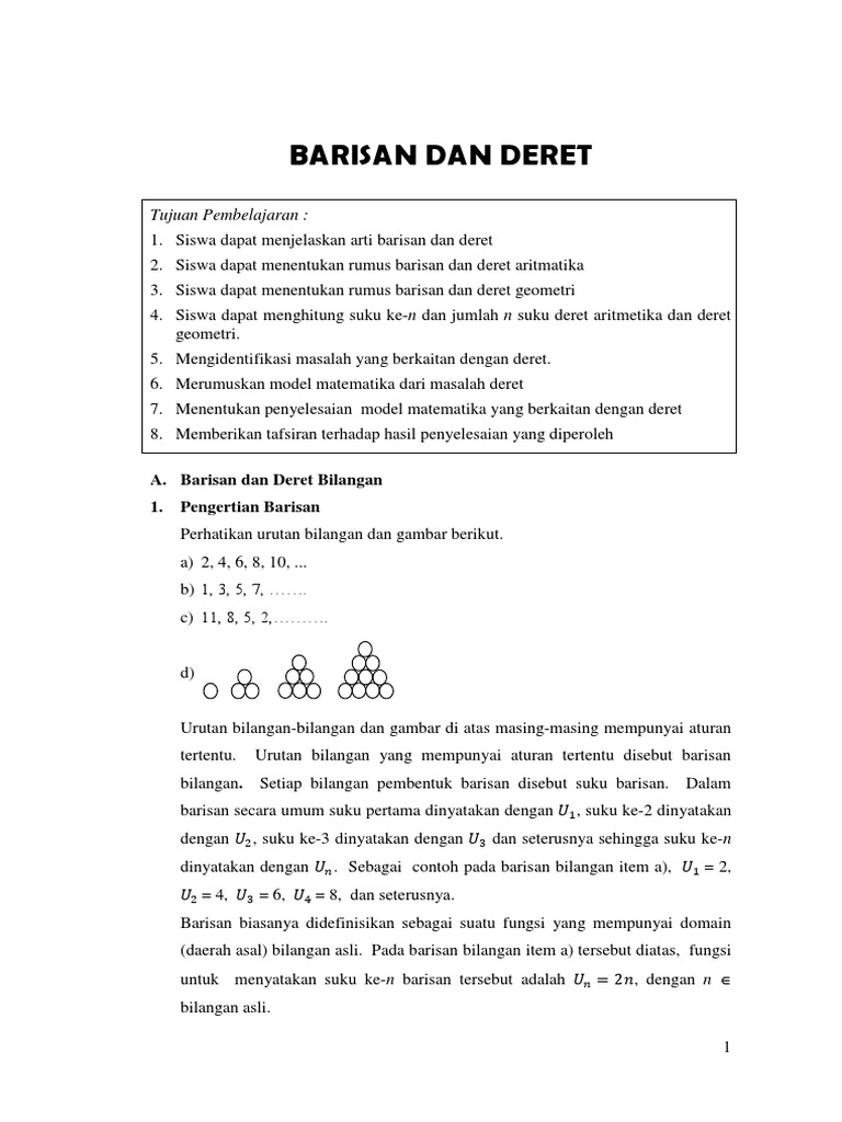 Materi Barisan dan Deret Kelas 10 | PDF | Komputer