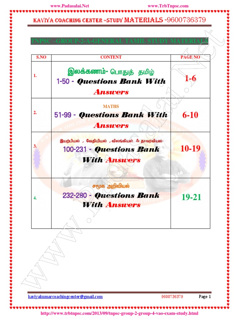 TNPSC Group 2 Tamil Study Materials | PDF | Business