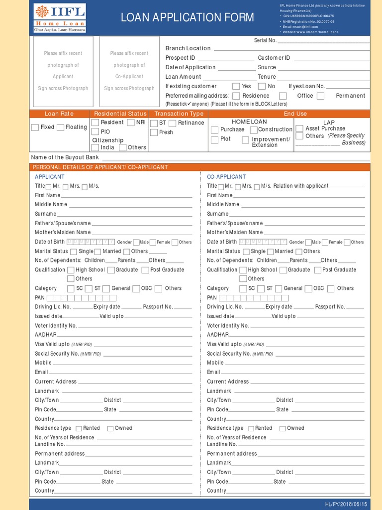 Loan Application Form: Branch Location | PDF | Identity Document | Loans