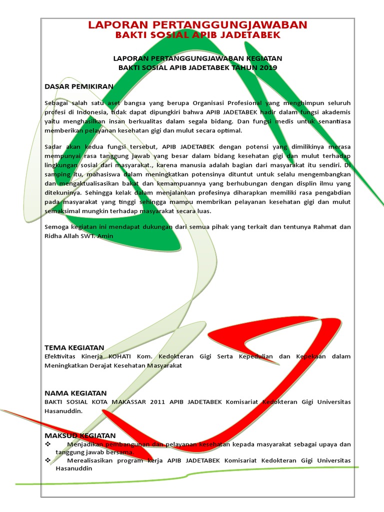 Contoh LPJ Baksos | PDF