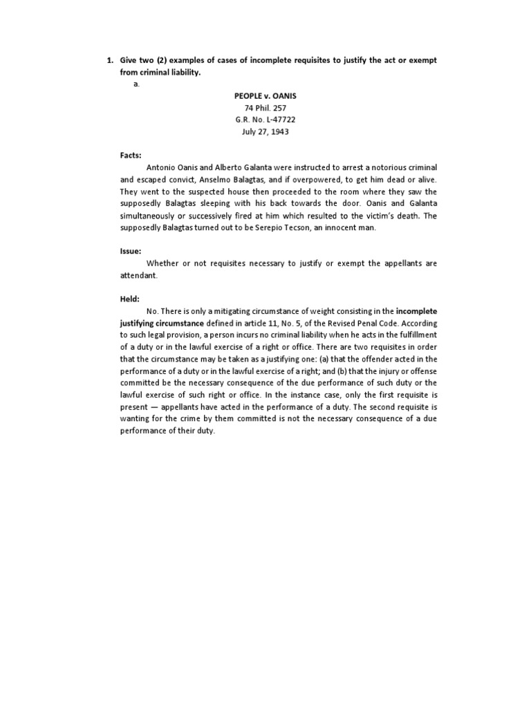 Criminal Law 1 Cases | PDF | Arson | Crime & Violence