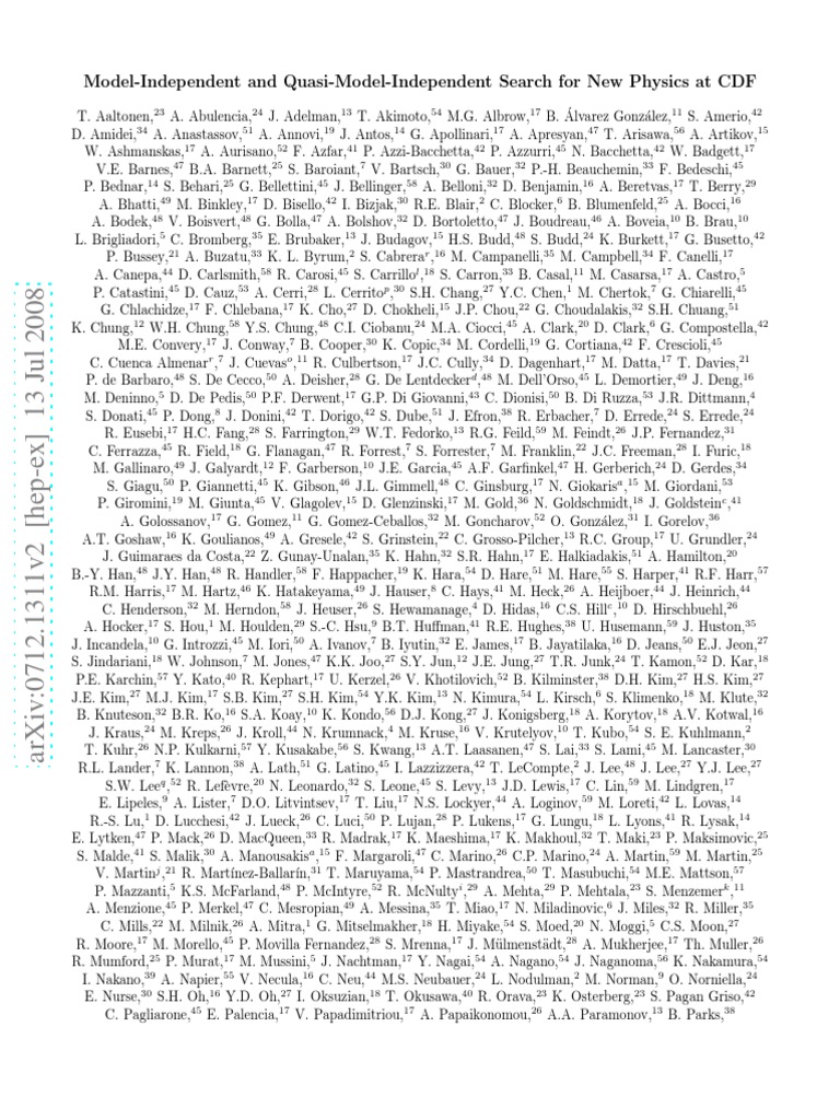 Model-Independent and Quasi-Model-Independent Search For New Physics at ...
