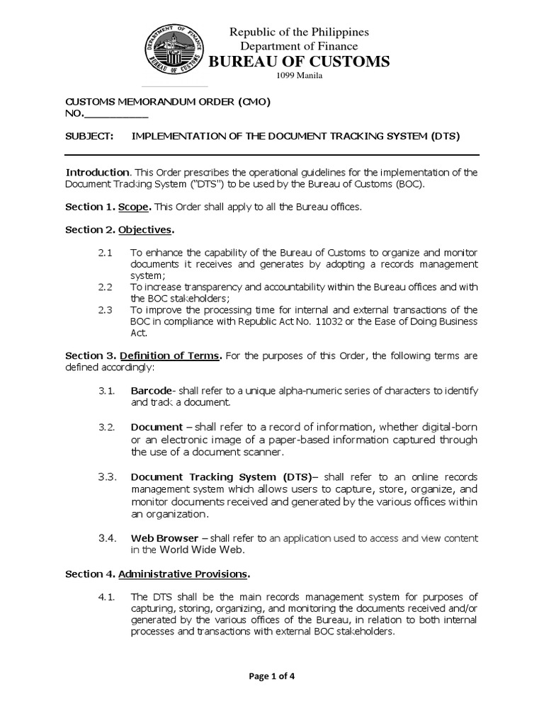 (Draft) CMO - Document Tracking System | PDF | Records Management | World Wide Web