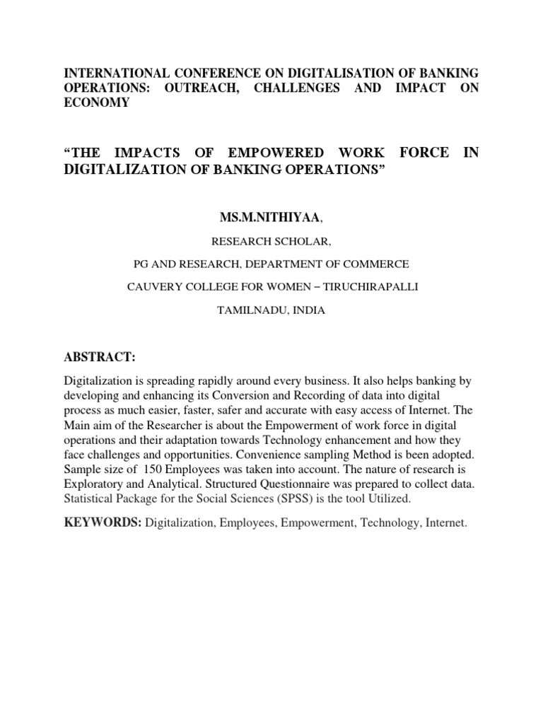 Empowering Workforce in Banking Digitalization | PDF | Empowerment | P ...