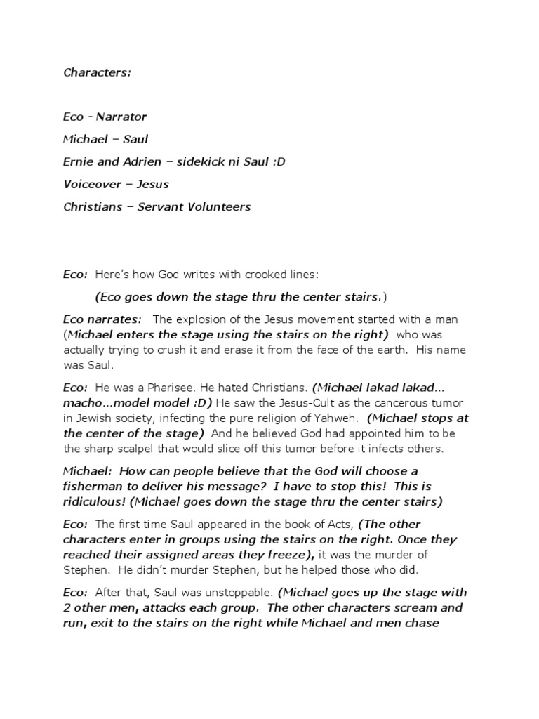 Script Story of Paul | PDF | Paul The Apostle | Acts Of The Apostles