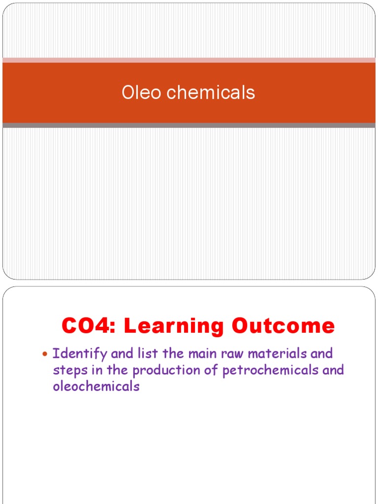 Oleochemicals: Definition and Applications | PDF | Chemical Substances ...