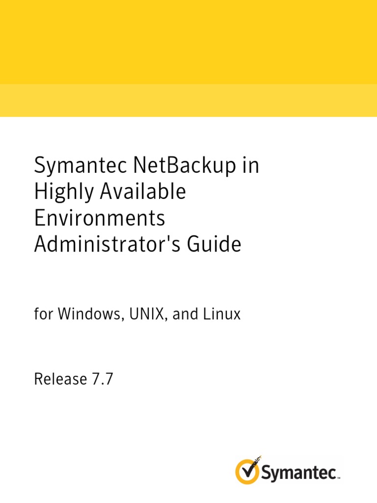 Symantec Netbackup in Highly Available Environments Administrator'S ...